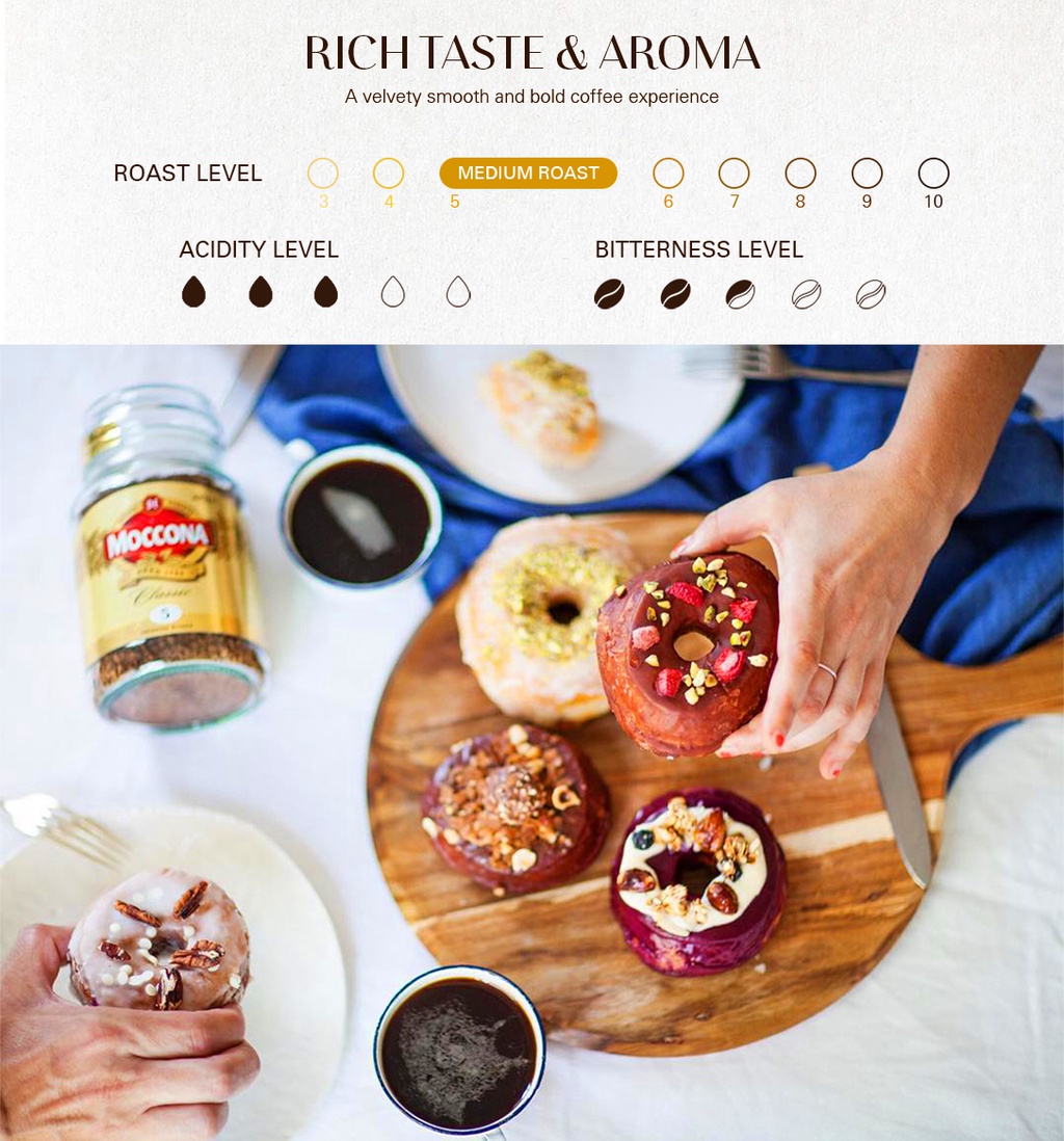 MOCCONA Classic Medium Roast Intensity 5 Freeze Dried Instant Coffee ...