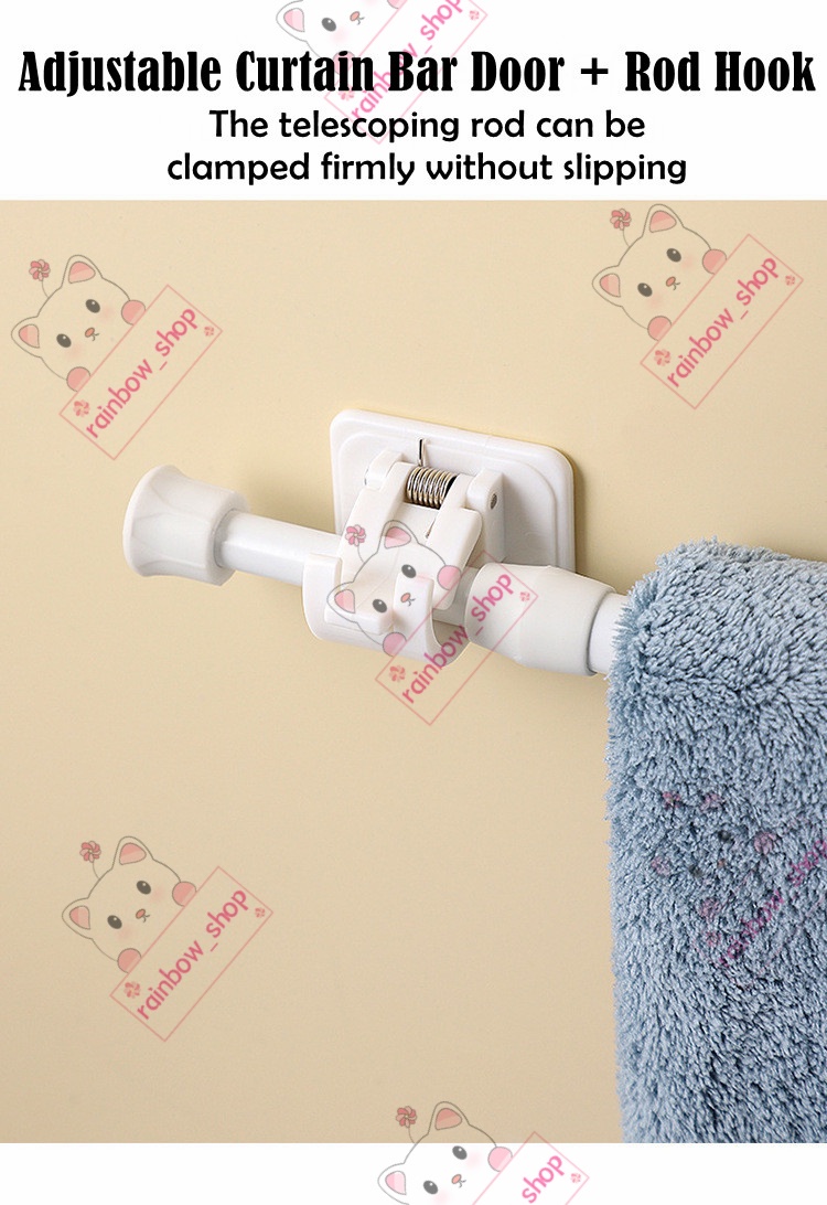 【Local Seller】 60-110cm Adjustable Curtain Bar Door curtain rod hanging ...