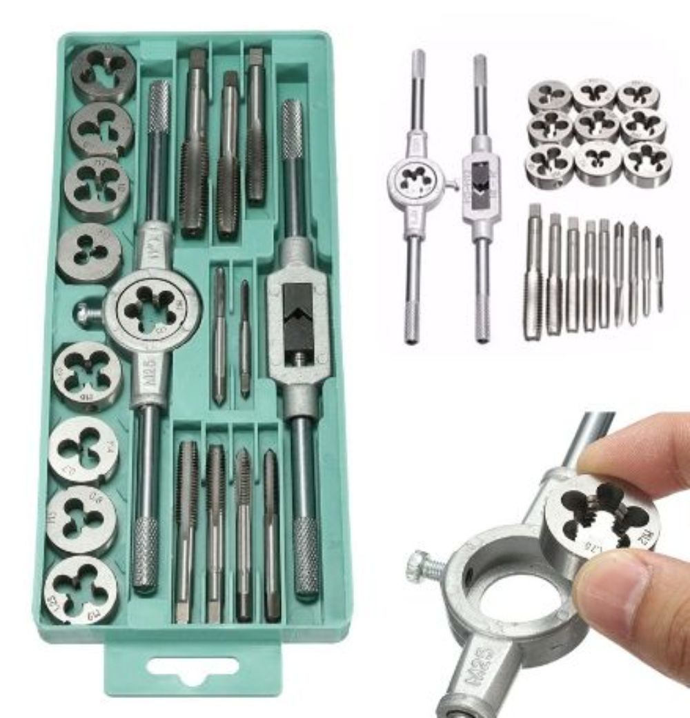 12/20pcs Tap And Die Set Tap Wrench Die Handle Screw Thread Threading ...