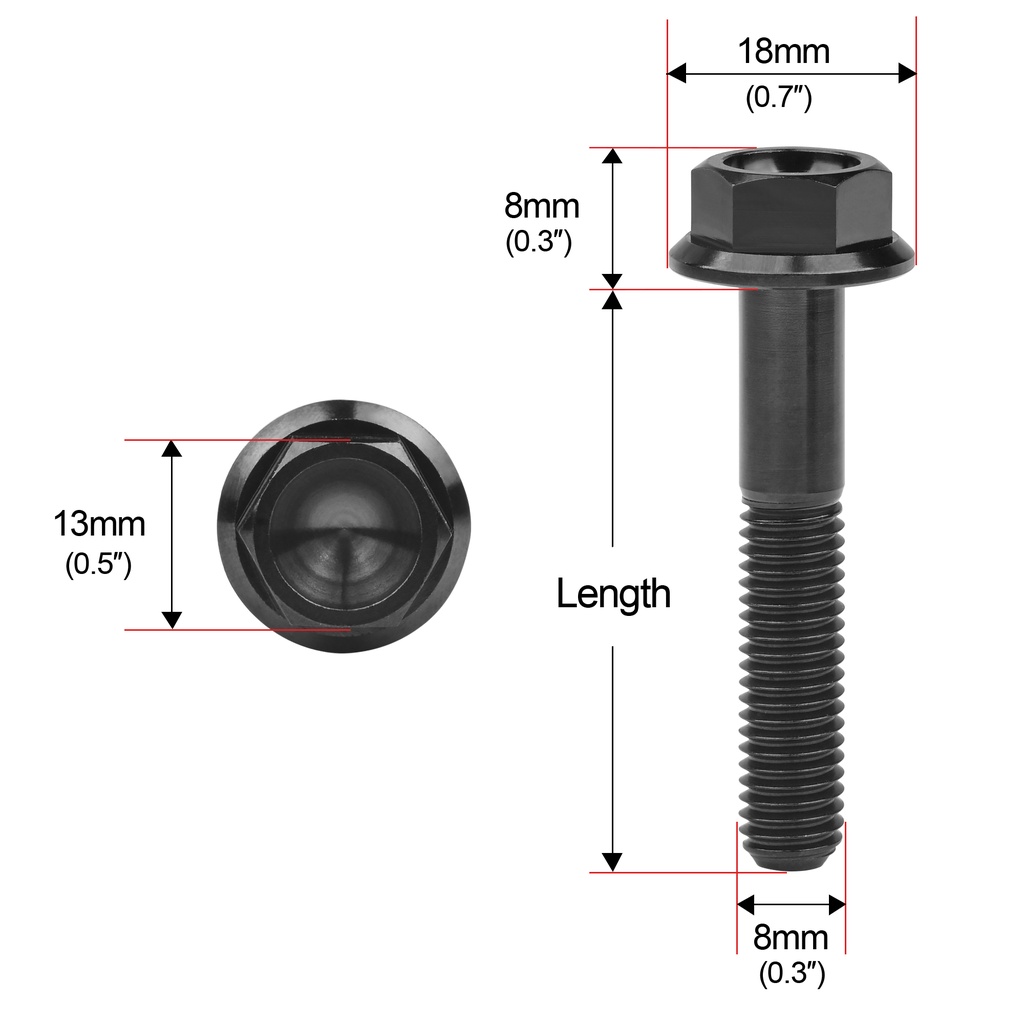 Wanyifa Titanium Bolt M8 DIN6921 Hex Flange Head Bolt For Motorcycle ...