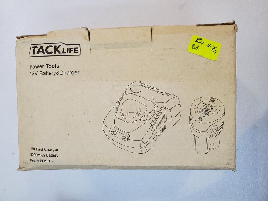 Tacklife PPK01B 12V 2000mAh Lithium-Ion Cordless Drill Battery & 100 ...