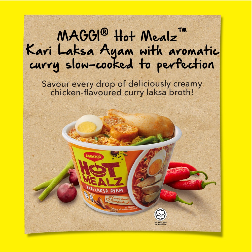 [Bundle of 4]Maggi Hot Mealz Noodles TomYamKawExtra/CurryKawExtra ...