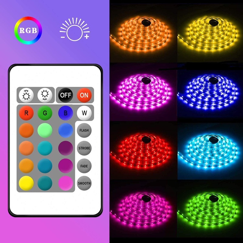 Led Strip Lights 5M 5050 RGB 5V USB Powered Music Sync RGB TV Backlight ...