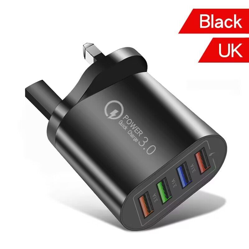 【4 Ports】Quick Charge 3.0 USB Charger 4 Port Fast Charging For Mobile ...