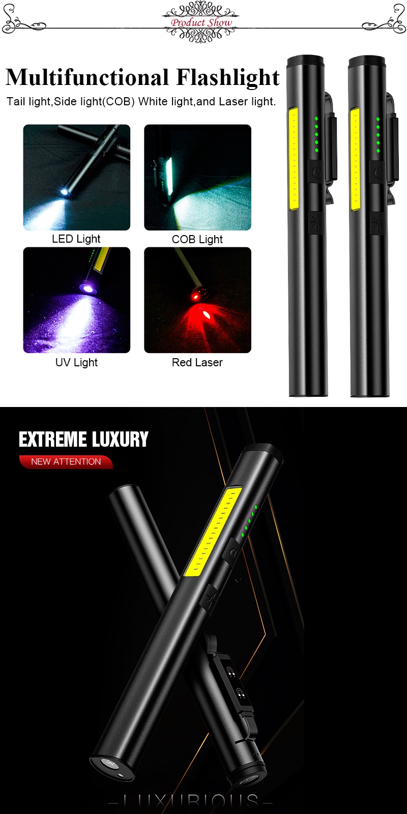 4 In 1 Powerful Torchlight Ultra Bright, Laser Pointer, Portable Pen ...