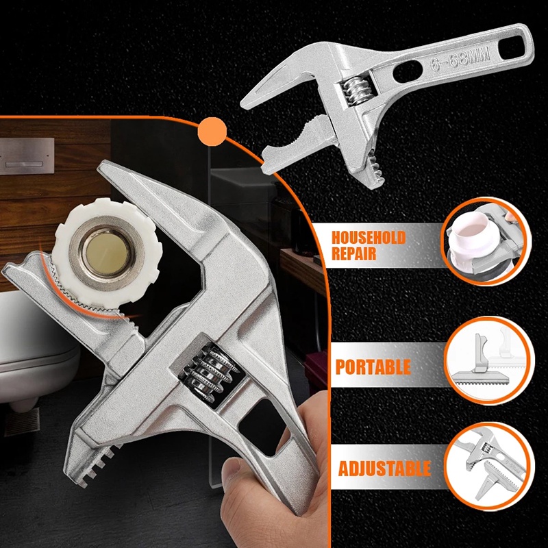 KIPRUN Bathroom Plumbing Wrench Adjustable Wrench Universal Monkey Spanner Multi-function ...