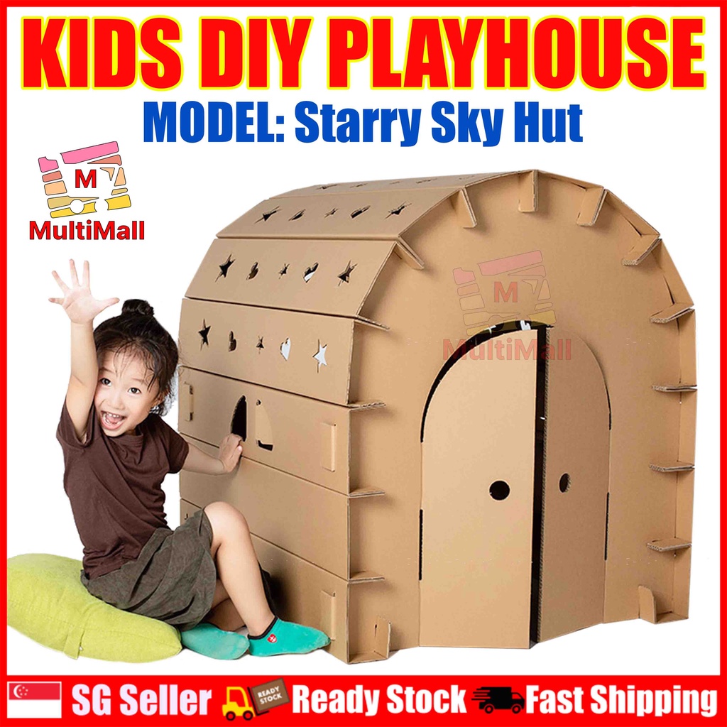 Kid DIY Cardboard Playhouse For Kids| Gifts | DIY Craft For Kids ...