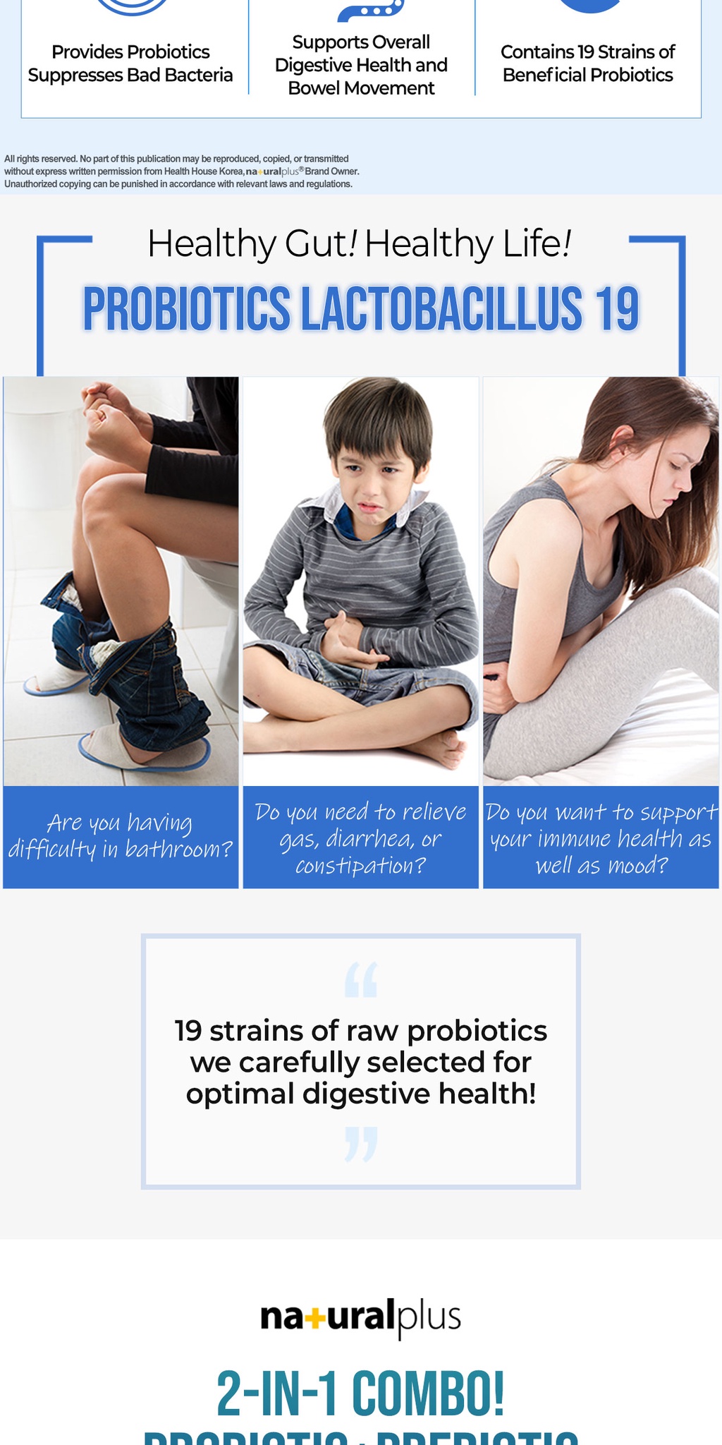 NATURALPLUS Korea Probiotics Lactobacillus 19 for Digestive, Immune ...