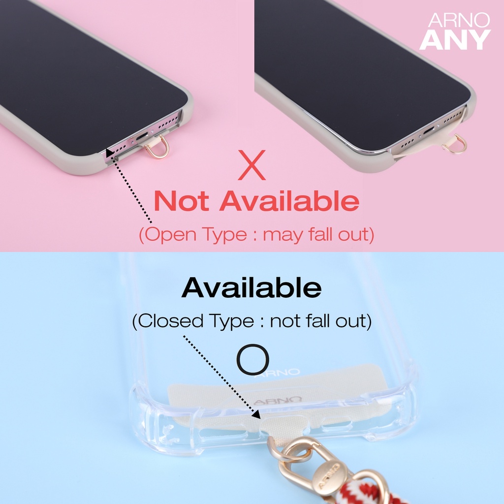 ARNO Phone Strap 'ANY+Strap' (Patch+Carabiner+Strap / 25 Types) | Shopee Singapore