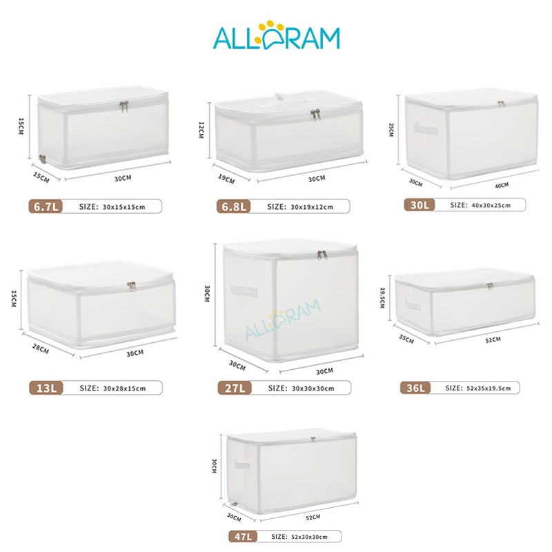 Alldram 2PCS Foldable Storage Bag Large/Middle/Small Packing Bag PP ...