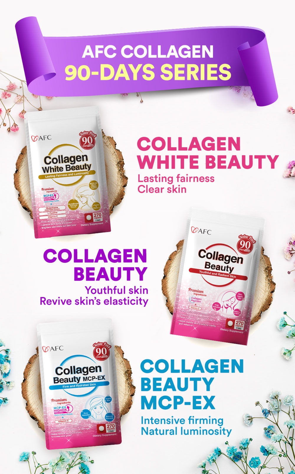 AFC Collagen Beauty Supplement - Glowing Radiant Skin Complexion ...