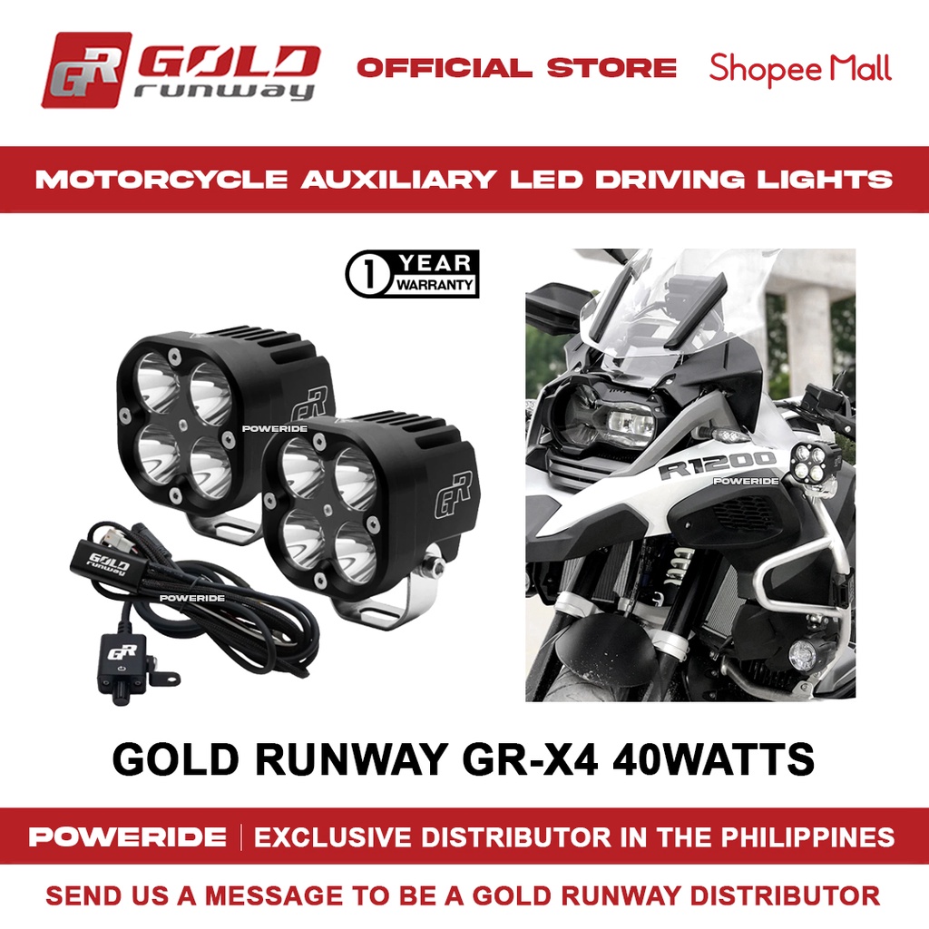 GOLD RUNWAY OFFICIAL STORE 2025 GR-X4 40watts Motorcycle Auxiliary LED ...