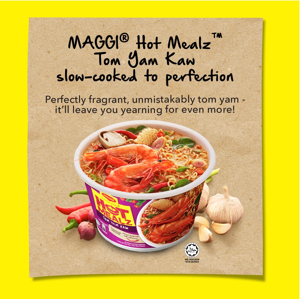 [Bundle of 4]Maggi Hot Mealz Noodles TomYamKawExtra/CurryKawExtra ...