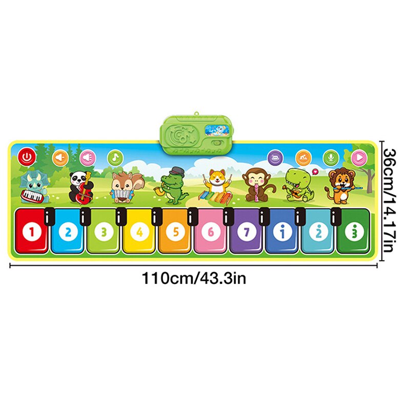 110x36cm Musical Piano Mat for Kids Toddlers Floor Keyboard Dance Mat ...