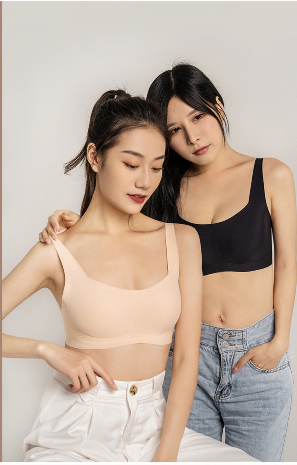 Nanoshop AB Cup Women Seamless Bras Full Coverages Cup Thin Sofe Padded Bra | Shopee Singapore
