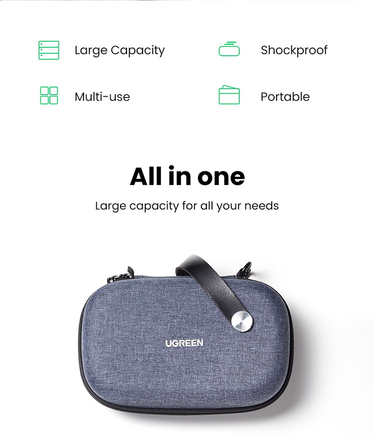 UGREEN Travel Case Gadget Bag Portable Small Electronics Accessories ...