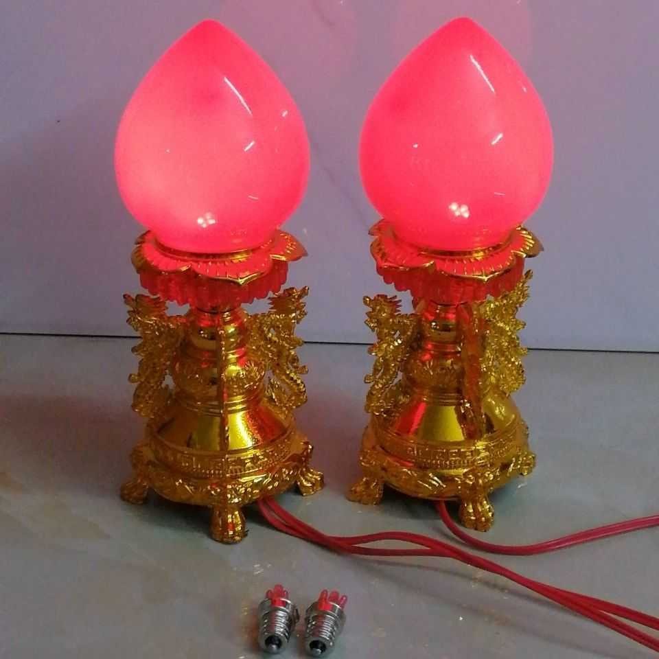 Buddha Lamp Led Light 神台灯 Worship Lamp 1 Pair Dragon Design 28cm Prayer ...