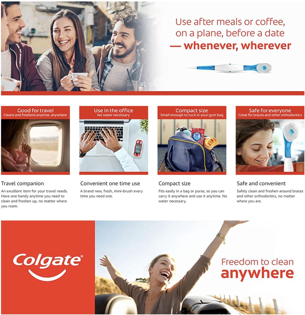Colgate Max Fresh Wisp Disposable Mini Travel Toothbrush (24 Count ...