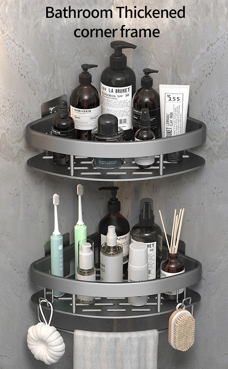 【SG Stock】YUN JIE YA Bathroom Toilet rack Punch Free shower shampoo ...