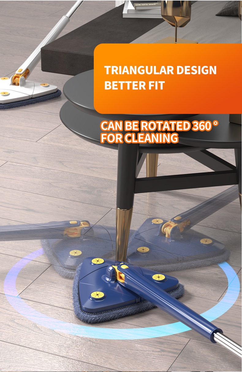 Triangular Mop 360° Rotatable Adjustable 130cm Self-extrusion Type ...