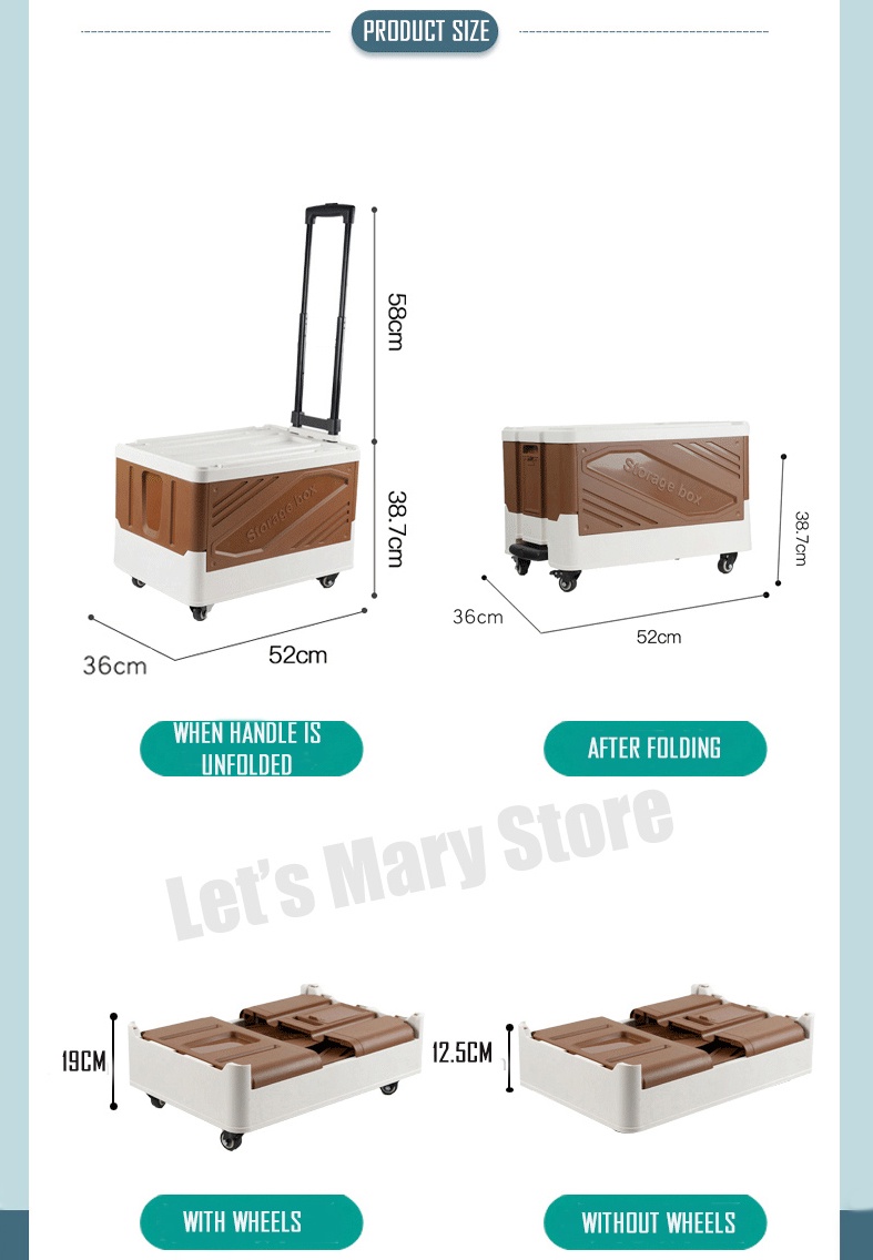 Foldable Storage Box Cart / Container / Trolley / Multifunctional / Let ...