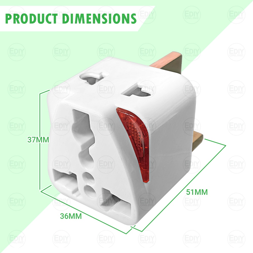 PREMIUM FULL COPPER 3 PIN ADAPTOR ADAPTER UNIVERSAL MULTI NEON TRAVEL ...