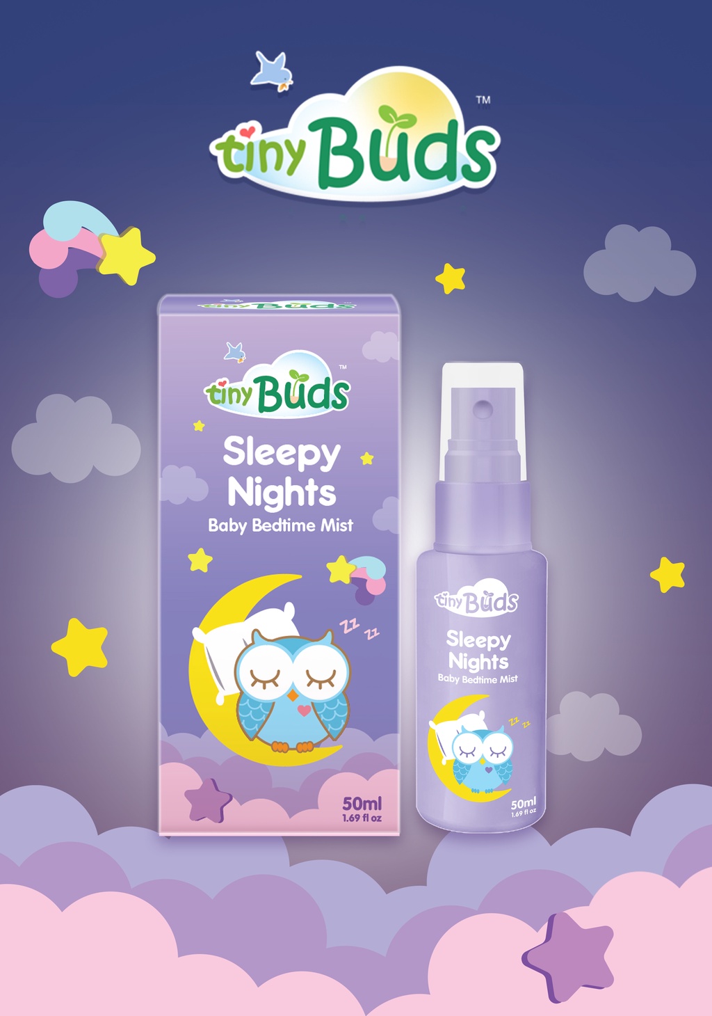 Tiny Buds Sleepy Nights Baby Bedtime Mist Fabric Spray | Shopee Singapore