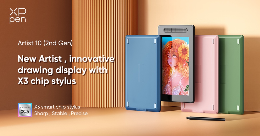 XPPen Artist 10 2nd Pen Display Drawing Monitor Graphic Display With X3 ...