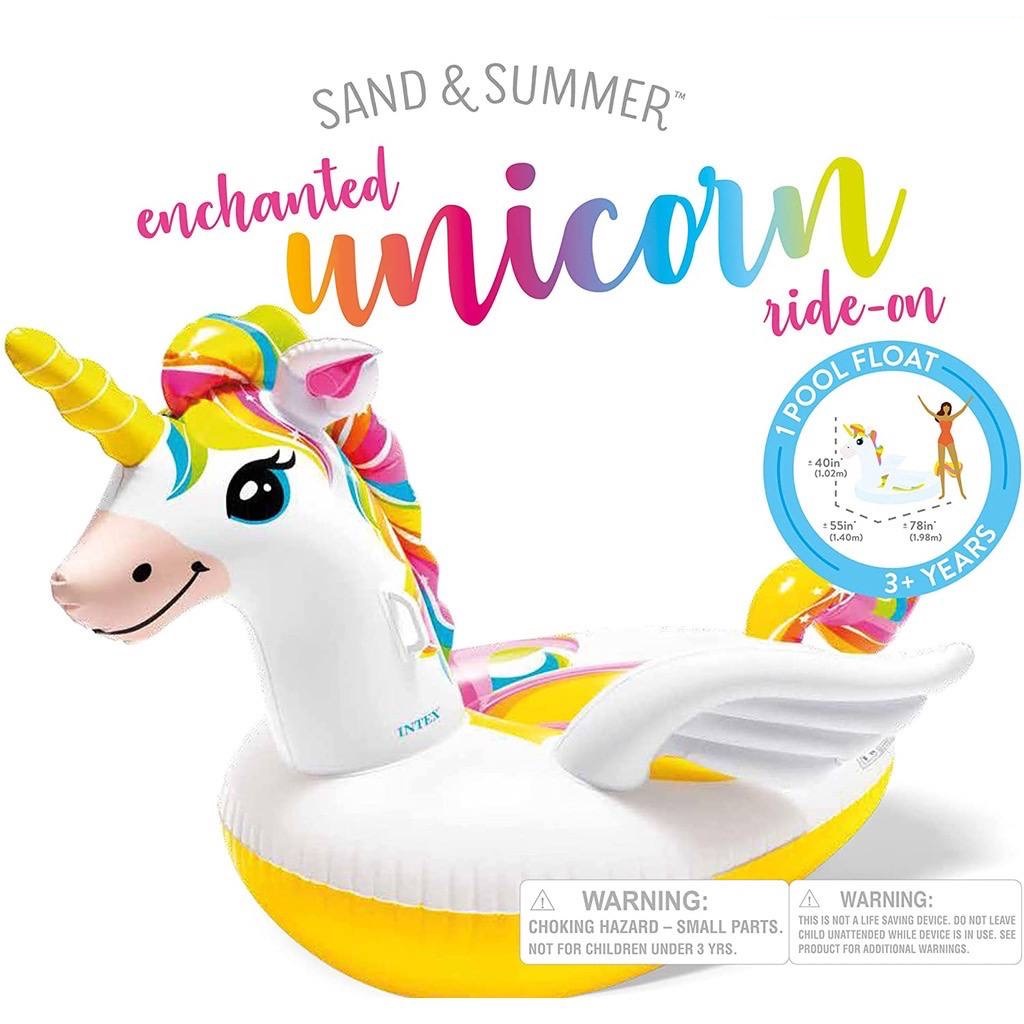 INTEX Giant Inflatable Rainbow Unicorn Floating Adult Swimming Pool ...