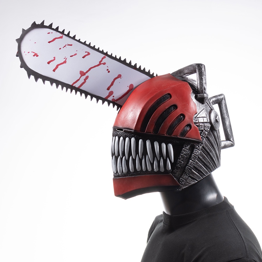 Chainsaw Man Cosplay Helmet Anime Latex Full Face Masks Halloween Party ...