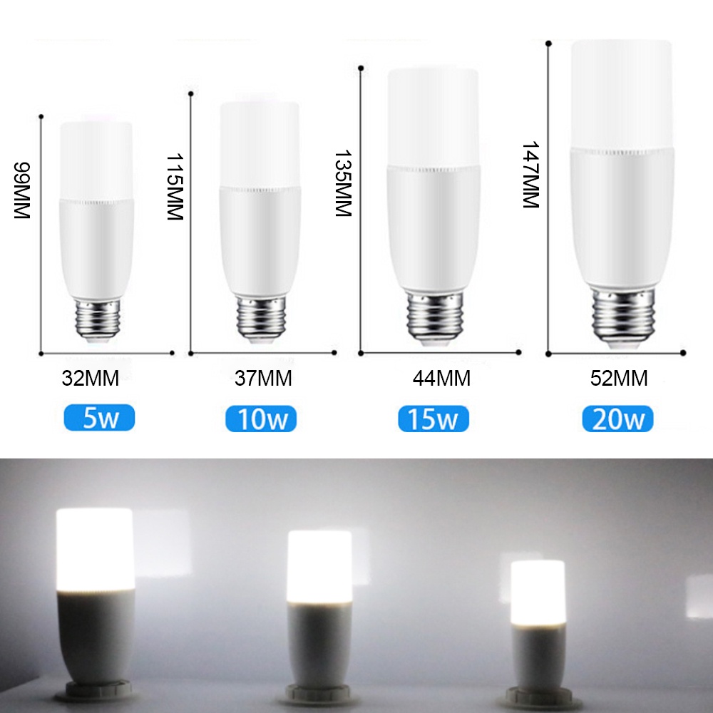 Cylinder LED Bulb Lamp Light E27 220V 5W 10W 15W 20W High Brightness Spotlight | Shopee Singapore