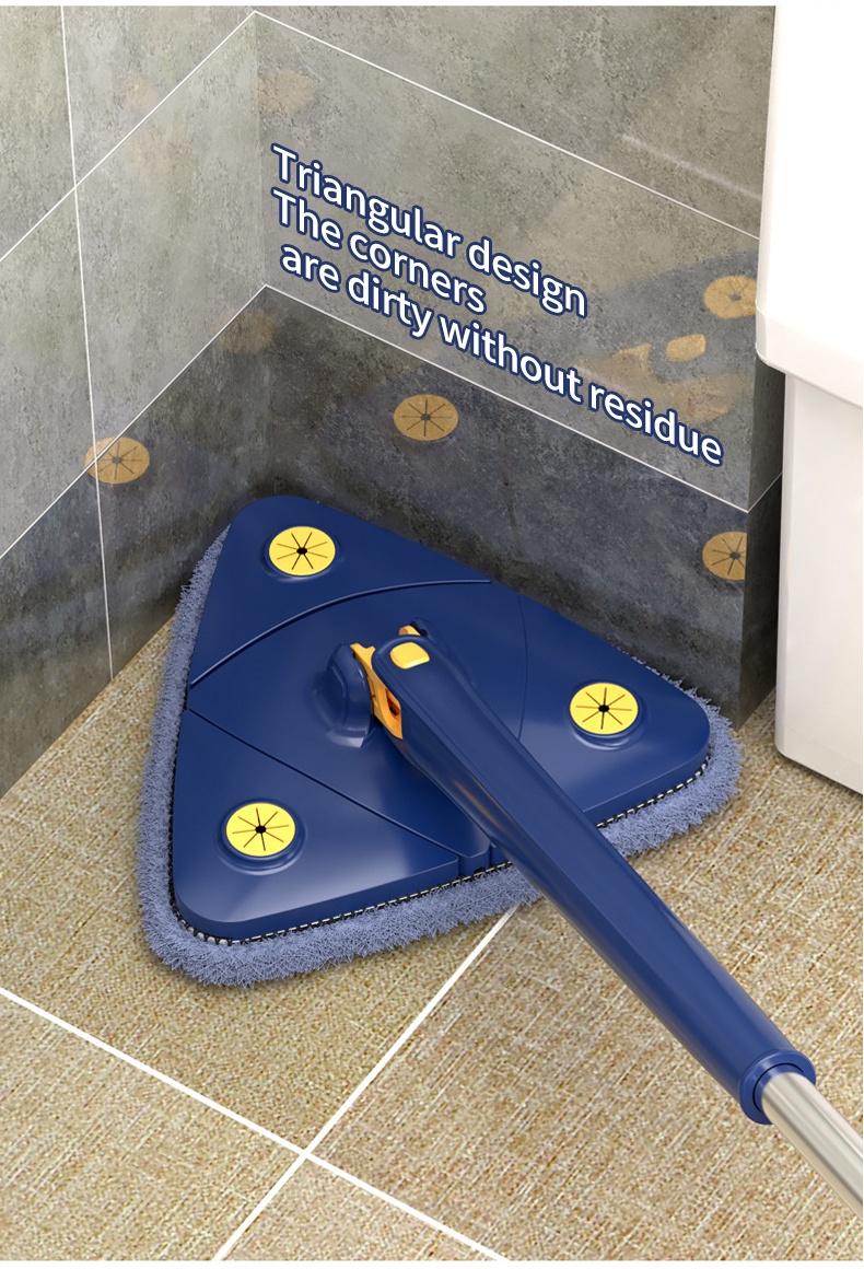 Triangular Mop 360° Rotatable Adjustable 130cm Self-extrusion Type ...