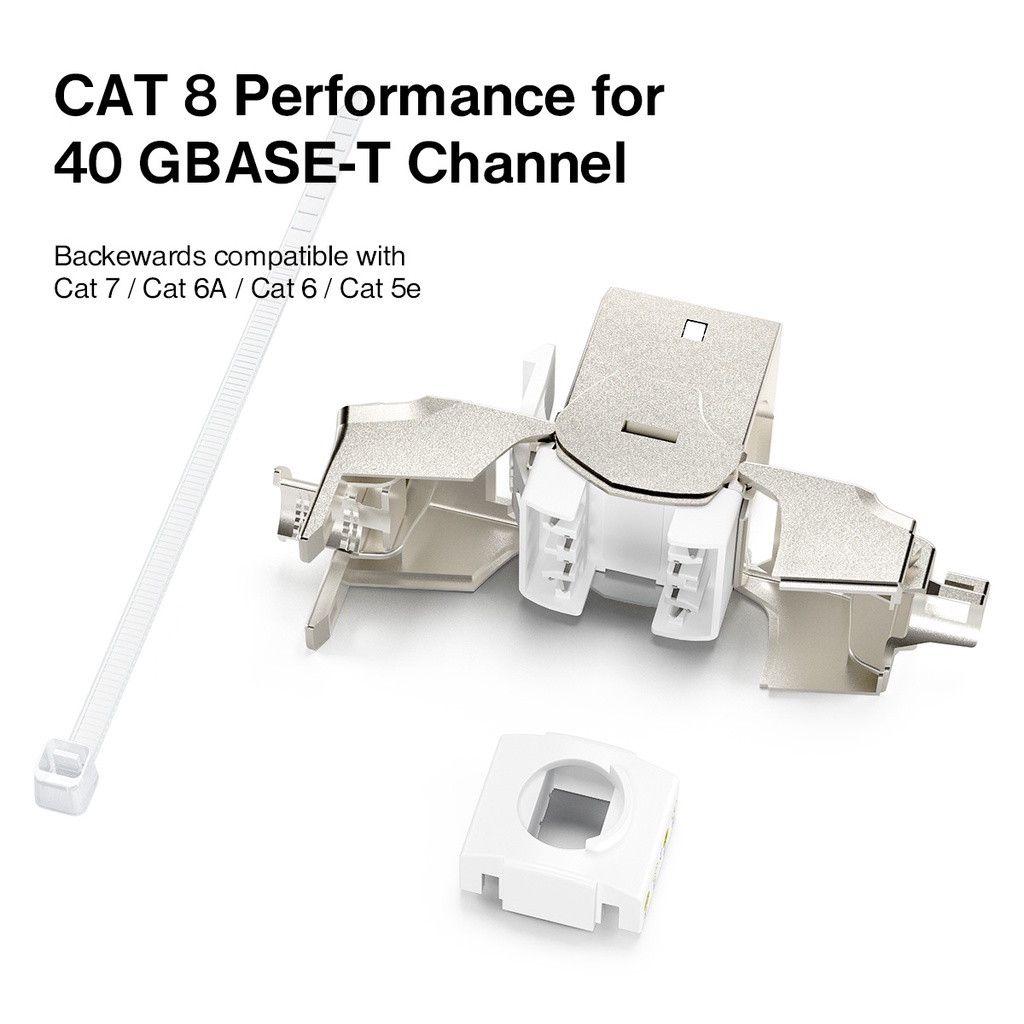 AMPCOM CAT8 Keystone Jack, Fluke DSX 8000 Passed AMPCOM Shielded Zinc ...