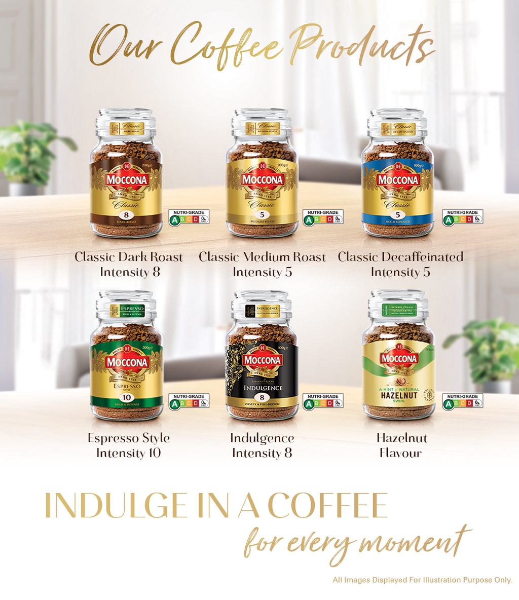 MOCCONA Classic Decaffeinated Intensity 5 Freeze Dried Instant Coffee ...