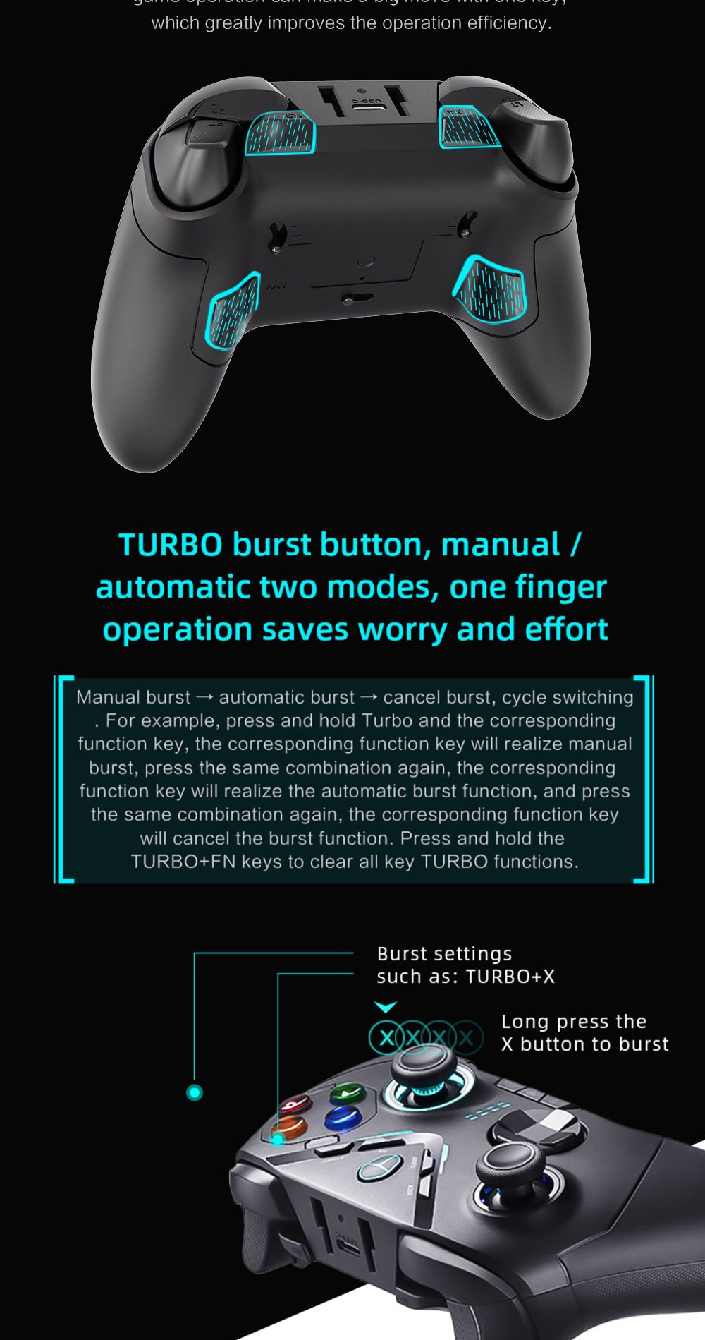 Thunderobot G70 Gamepad Controller Wired/Wireless Bluetooth Gamepad Controller 3 modes Backlit ...