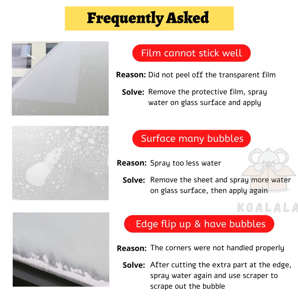 45cm/50cm/60cm/90cm/120cm x 120cm Privacy Window Tinted Tingkap Rumah ...