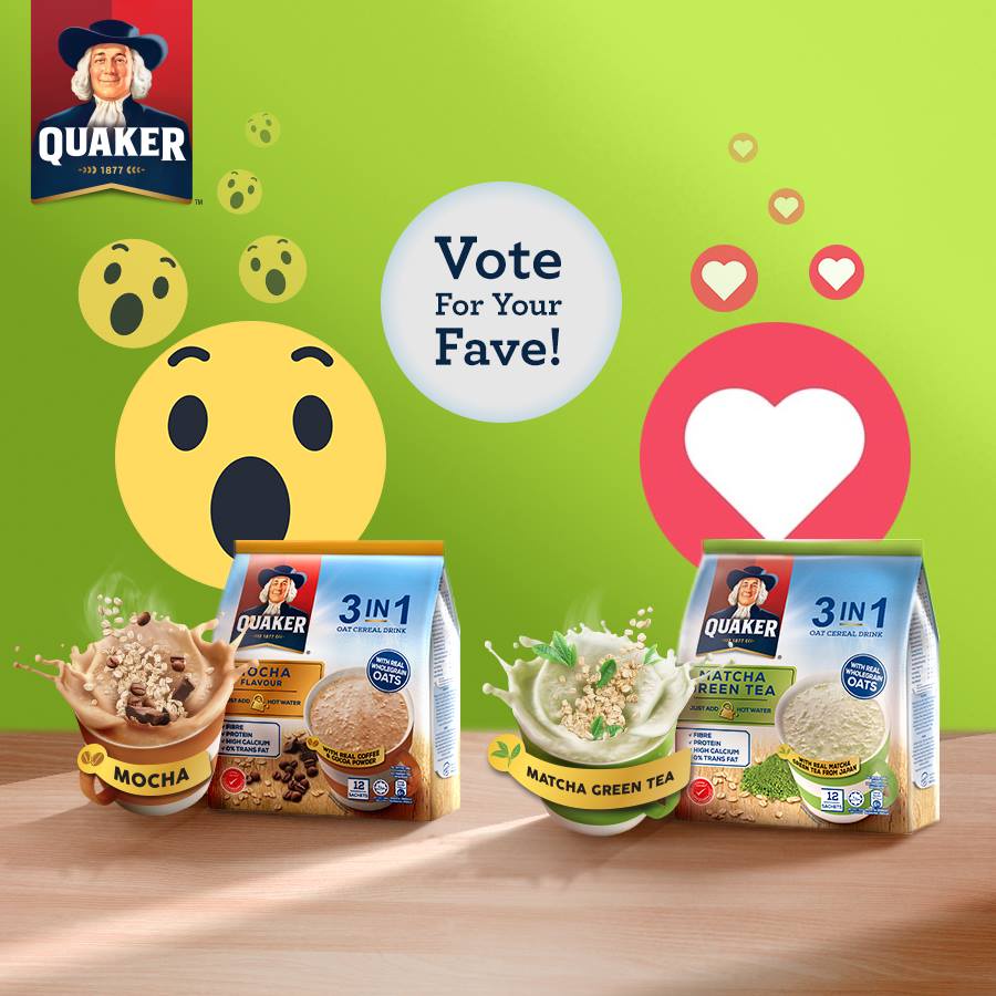 Quaker Instant Oat Cereal Drink 3in1 Original/Chocolate/Mocha/ Vanilla/BerryBurst/MatchaGreenTea ...