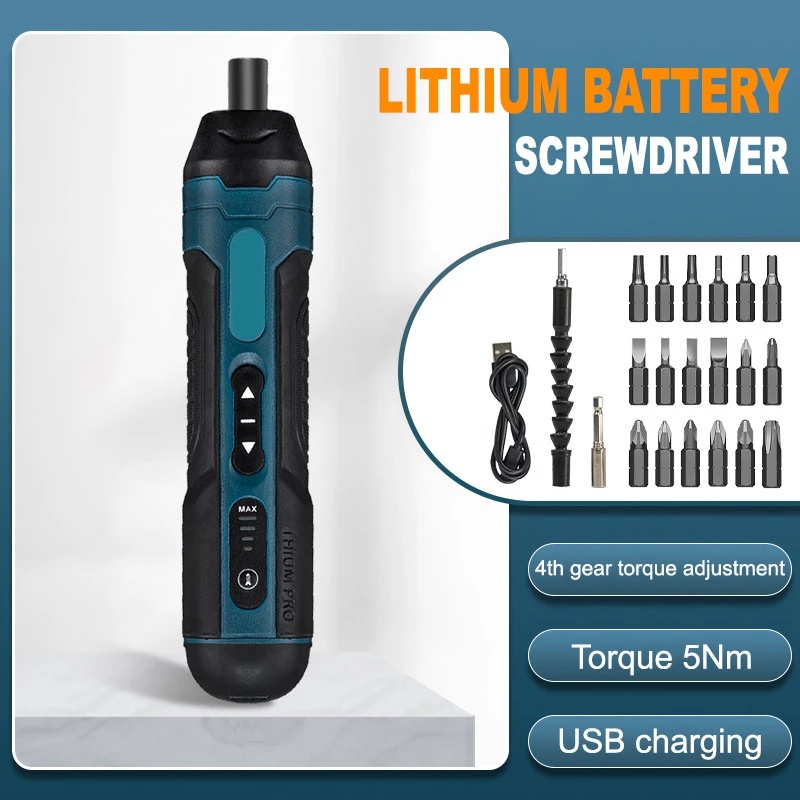 3.6V Cordless Electric Screwdriver Rechargeable 1300mah Lithium Battery ...