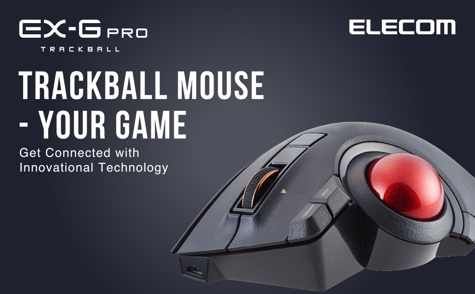 ELECOM Wireless EX-G PRO Trackball Mouse / Thumb-operated Mouse/ 3 Type ...