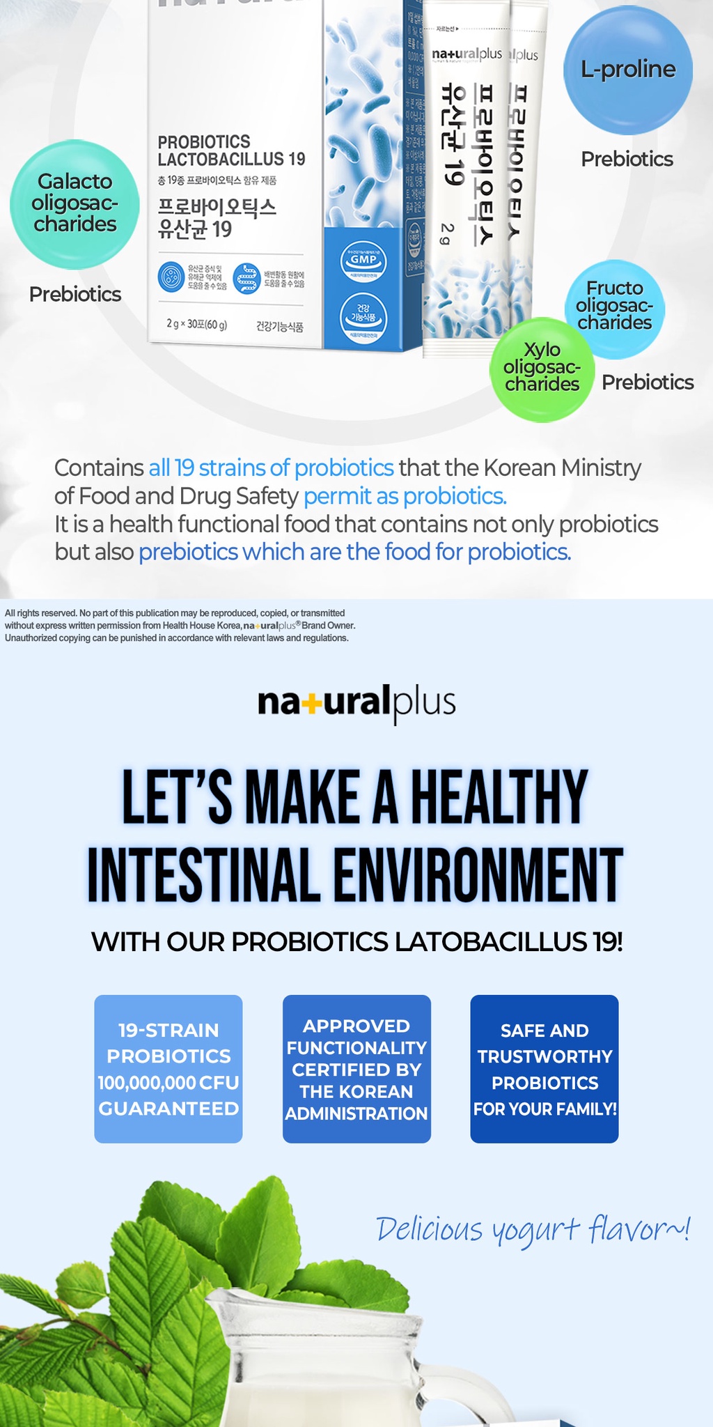 NATURALPLUS Korea Probiotics Lactobacillus 19 for Digestive, Immune ...