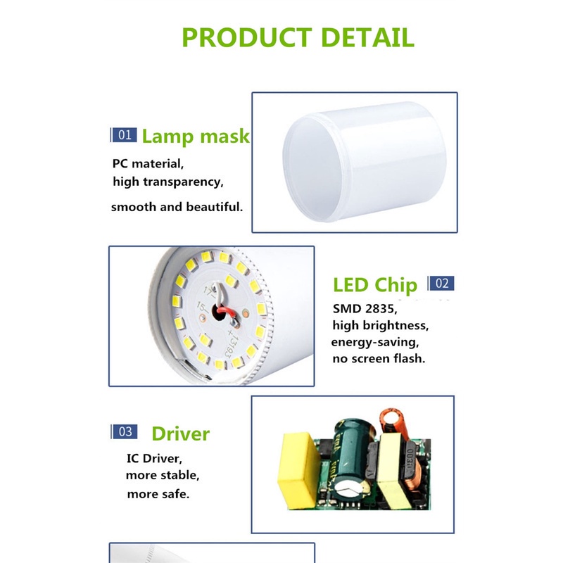 Cylinder LED Bulb Lamp Light E27 220V 5W 10W 15W 20W High Brightness Spotlight | Shopee Singapore