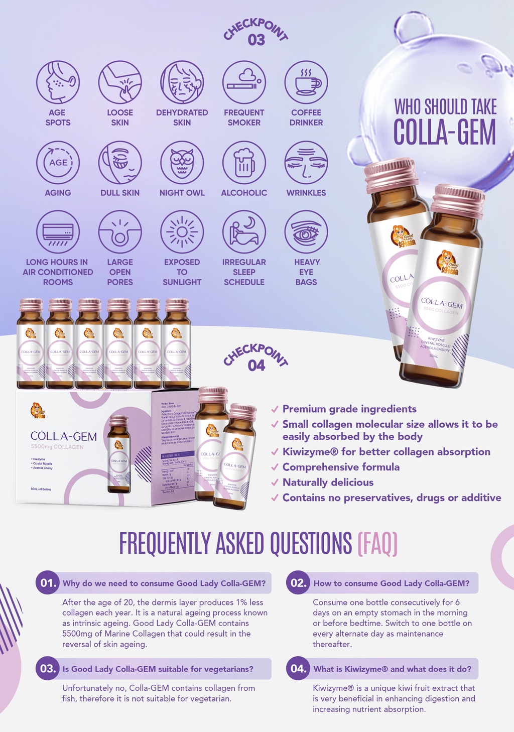 Good Lady Colla-Gem - Premium Marine Collagen Peptide 5500mg [ EXP: 01/ ...