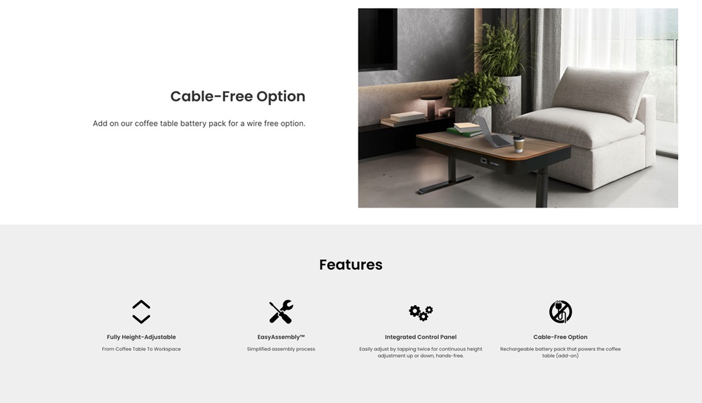 Omnidesk Caturra - Height Adjustable Coffee Table | Shopee Singapore