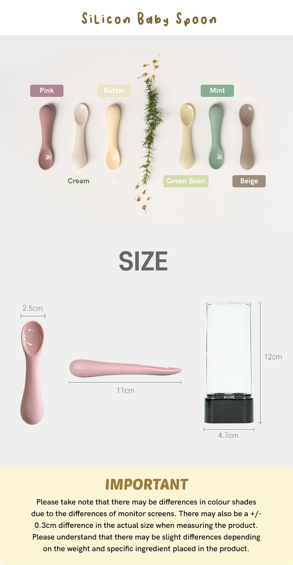 MODU'I Silicon Baby Spoon (2EA set) / Baby Spoon / Ergonomic / Easy ...