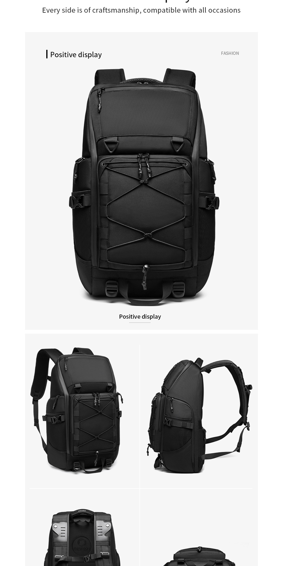 OZUKO Large Capacity Waterproof Ourdoor Travel Men Backpack Hiking ...