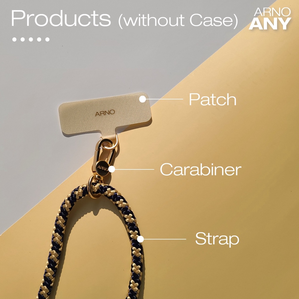 ARNO Phone Strap 'ANY+Strap' (Patch+Carabiner+Strap / 25 Types) | Shopee Singapore