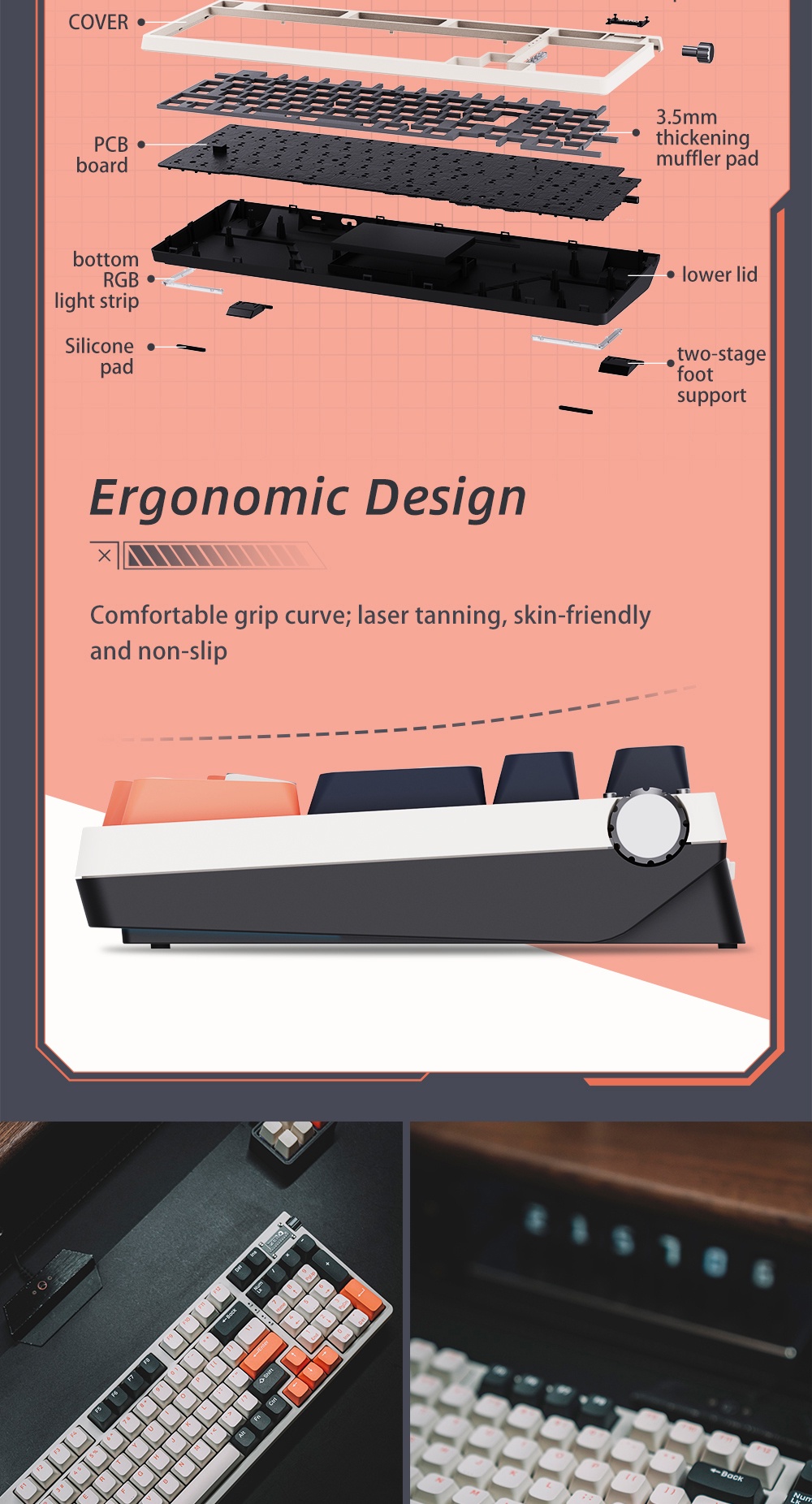 Thunderobot ZERO Mechanical Keyboard Three Modes Bluetooth/2.4G/Wired ...