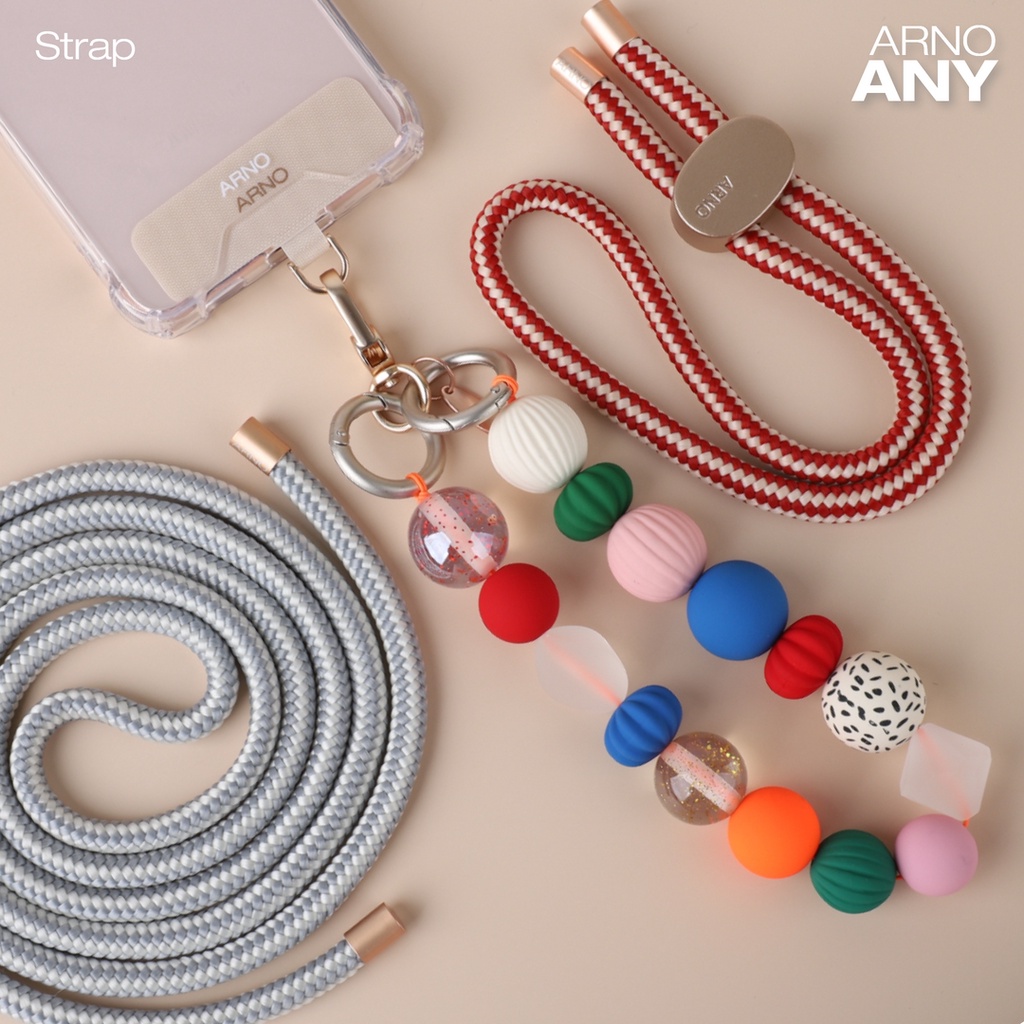 ARNO Phone Strap 'ANY+Strap' (Patch+Carabiner+Strap / 25 Types) | Shopee Singapore