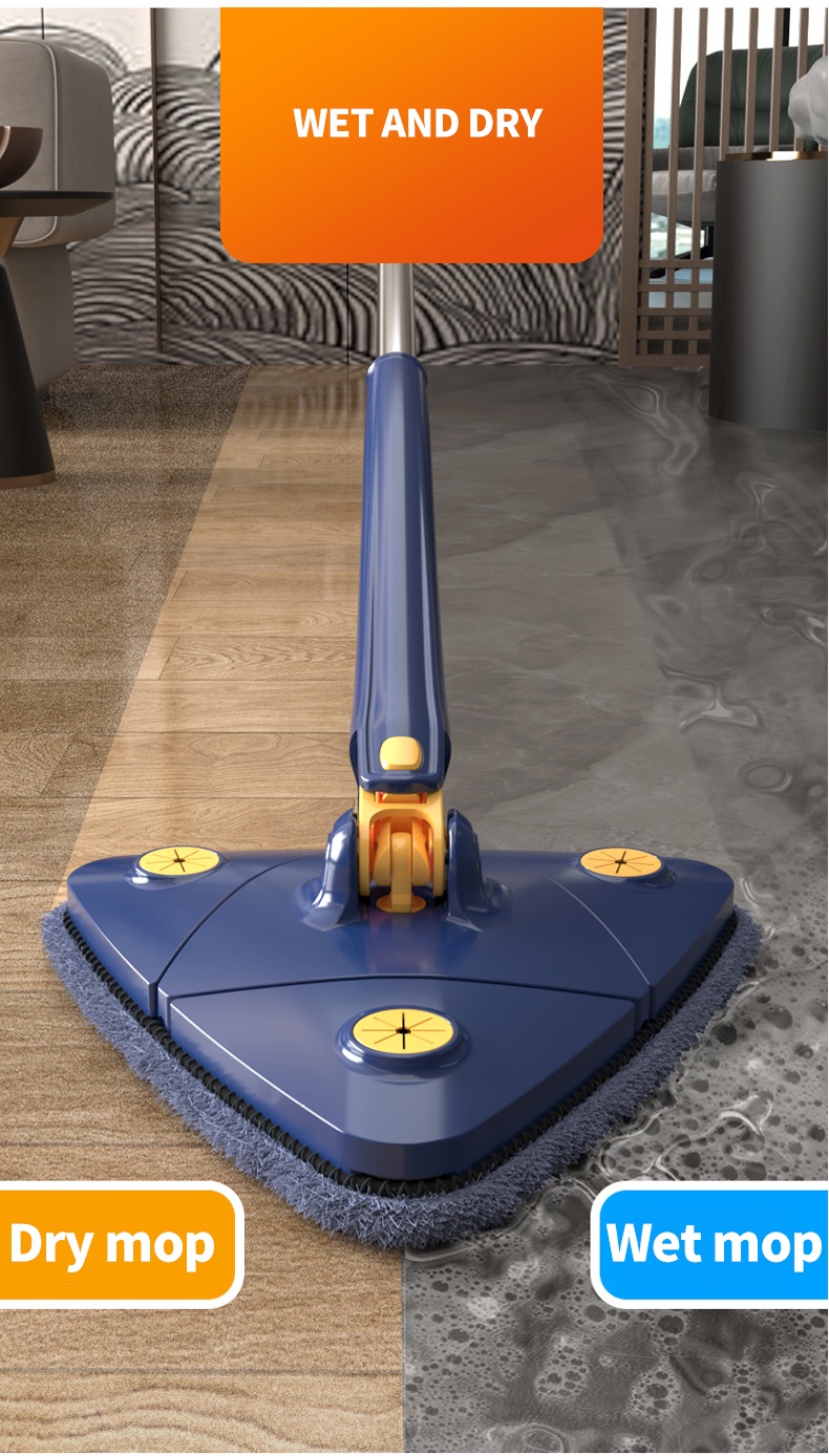 Triangular Mop 360° Rotatable Adjustable 130cm Self-extrusion Type ...