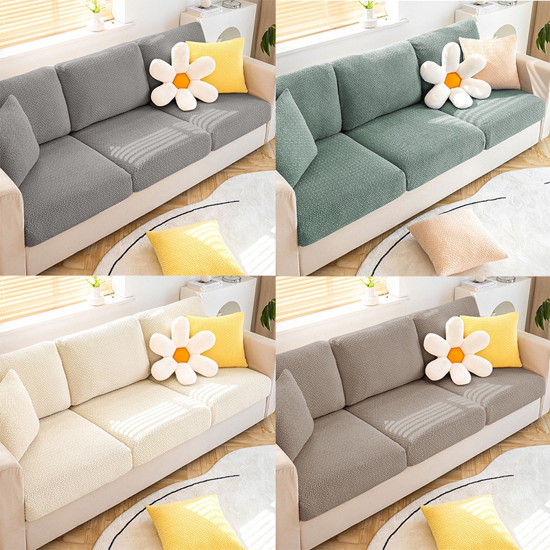 New T-type Jacquard Sofa Seat Cover Elastic Sectional Sofa Cover 1/2/3/4 Seater Sofa Cushion ...